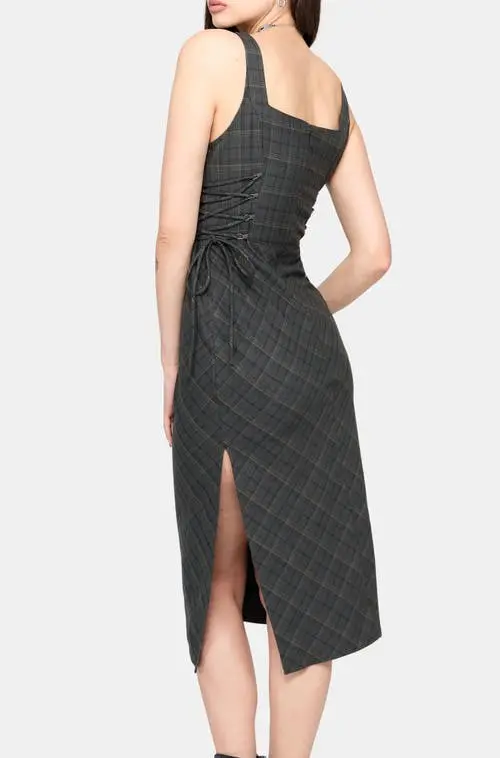 DISTURBIA Caitriona Lace Up Side Midi Dress