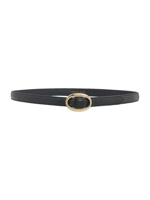 Gerard Darel Sculpted Oval Buckle Waist Belt - Black