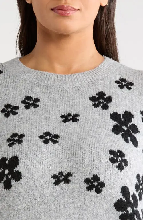 CECE DUPRAZ Flower Long Sleeve Crewneck Sweater