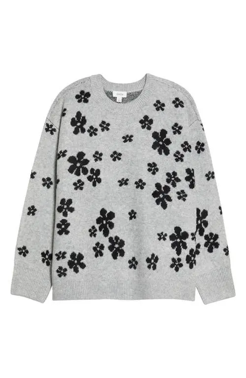 CECE DUPRAZ Flower Long Sleeve Crewneck Sweater