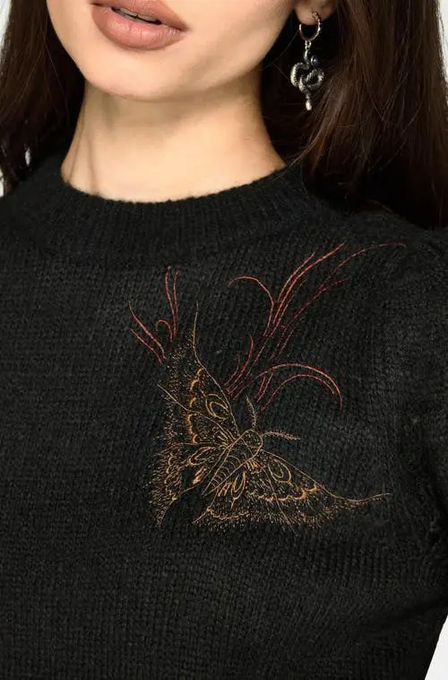 DISTURBIA Ember Moth Knit Sweater