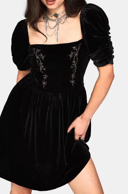 DISTURBIA Rasque Velour Mini Dress