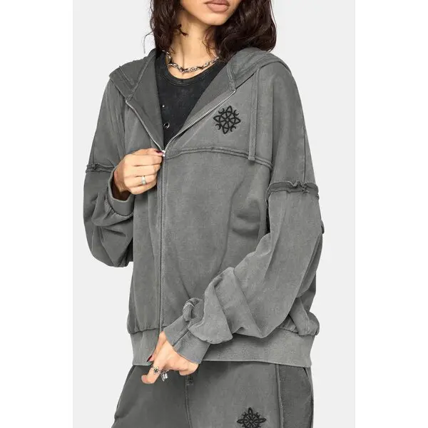 DISTURBIA Mio Witches Knot Distressed Seam Hoody