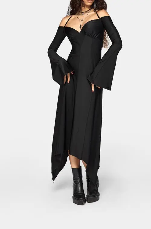 DISTURBIA Aurelia Slinky Halter Strap Midi Dress