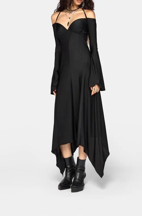DISTURBIA Aurelia Slinky Halter Strap Midi Dress