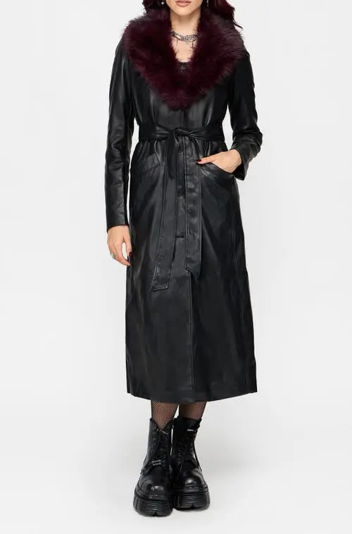 DISTURBIA Effina Fur Collar Longline Coat