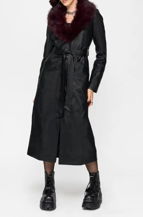 DISTURBIA Effina Fur Collar Longline Coat