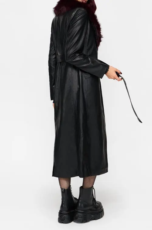 DISTURBIA Effina Fur Collar Longline Coat