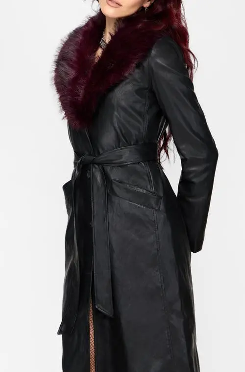 DISTURBIA Effina Fur Collar Longline Coat