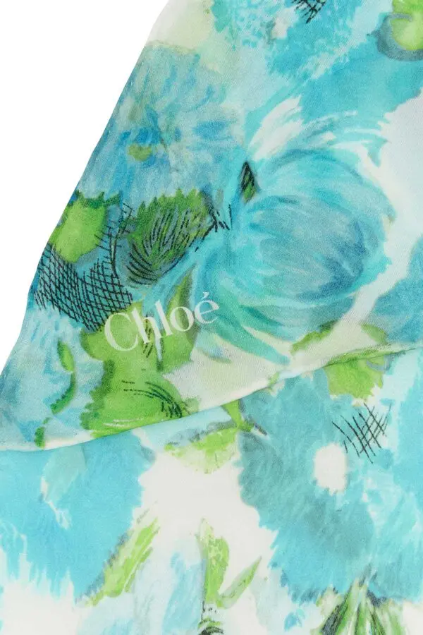 Chloé Printed Georgette Foulard - Multicolor