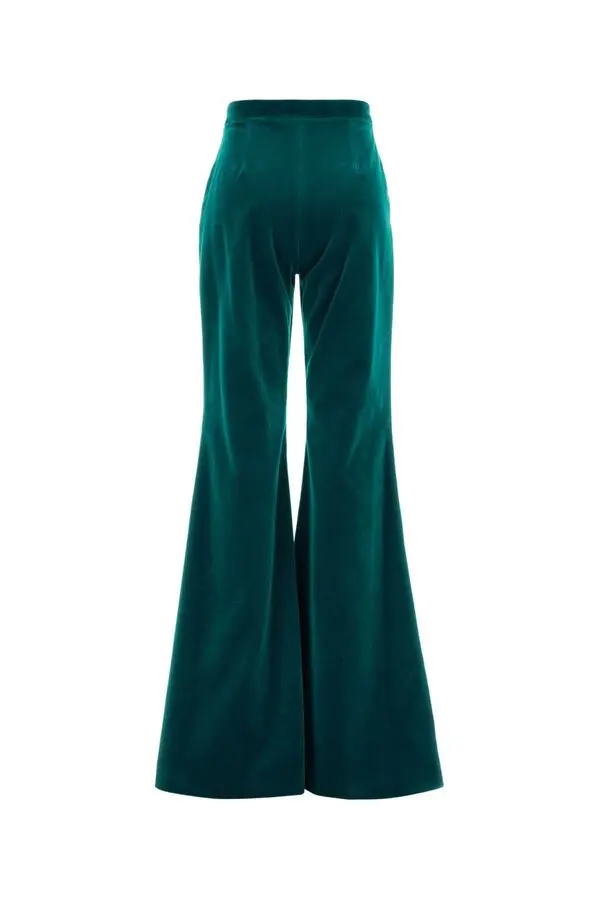 COSTARELLOS Teal Green Velvet Pant