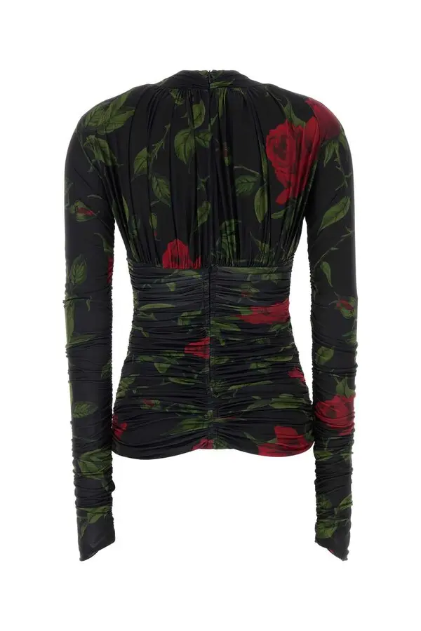 Blumarine Printed Stretch Jersey Top - Multicolor