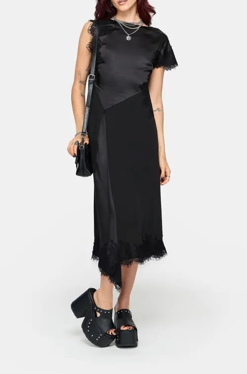 DISTURBIA Lucretia Lace Asymmetric Midi Dress