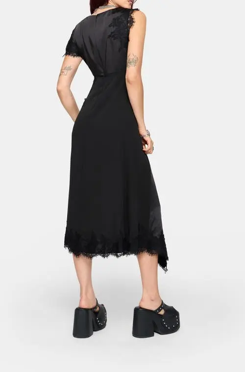 DISTURBIA Lucretia Lace Asymmetric Midi Dress