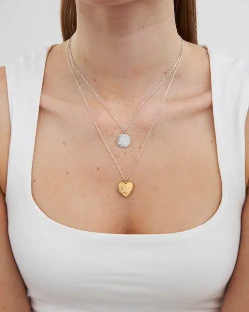 FABLE ENGLAND Selene Moon & Periwinkle Necklace - Silver