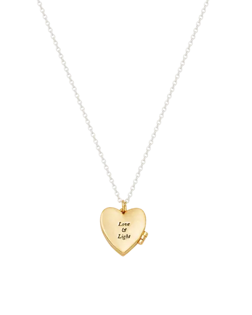 FABLE ENGLAND Selene Moon & Periwinkle Locket Necklace - Gold