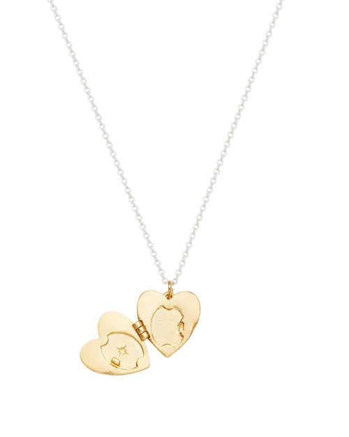 FABLE ENGLAND Selene Moon & Periwinkle Locket Necklace - Gold