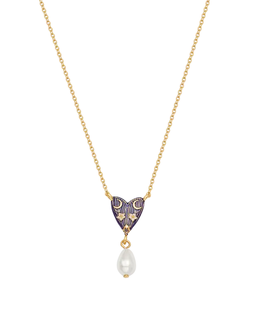 FABLE ENGLAND Jasmine Moon Butterfly & Pearl Necklace
