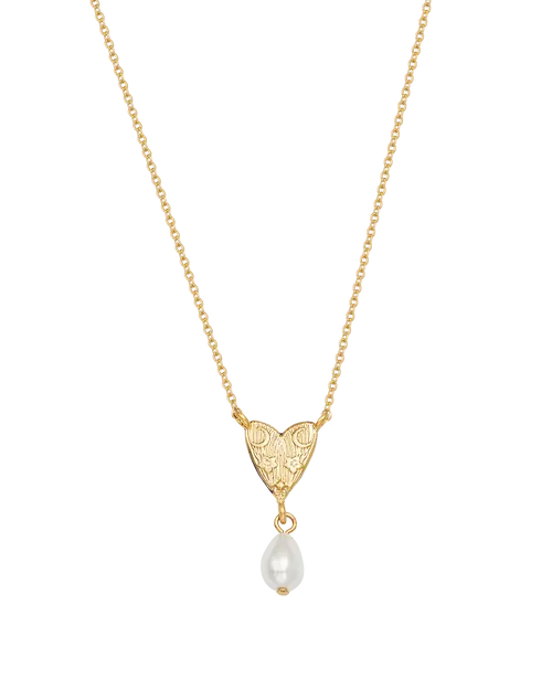 FABLE ENGLAND Jasmine Moon Butterfly & Pearl Necklace