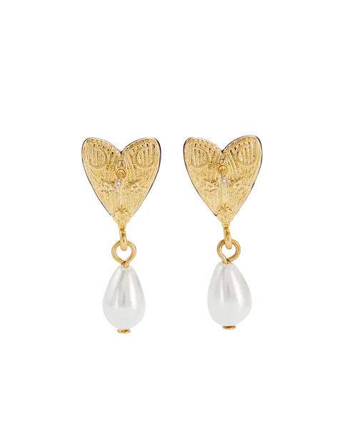 FABLE ENGLAND Jasmine Moon Butterfly & Pearl Earrings