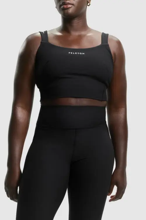 PELOTON Cadent Strappy Open Back Bra - Black