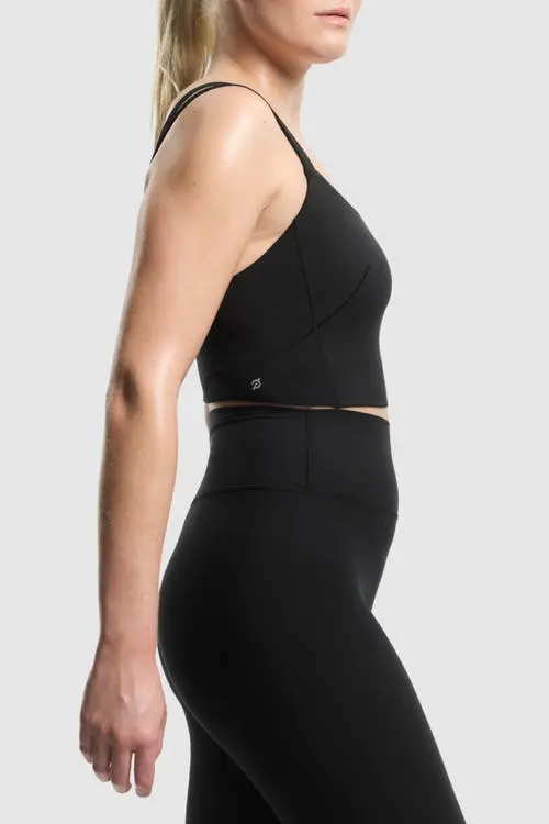 PELOTON Cadent Strappy Open Back Bra - Black
