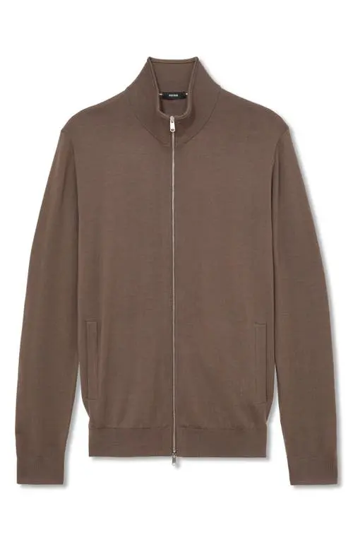 REISS Hampshire Merino Wool Full Zip Cardigan