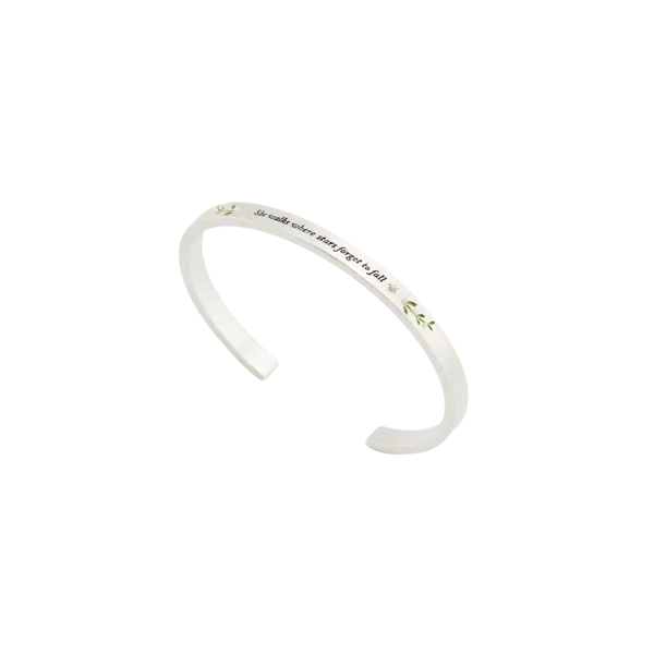 FABLE ENGLAND Niva Mistletoe Pearl Bangle - Silver