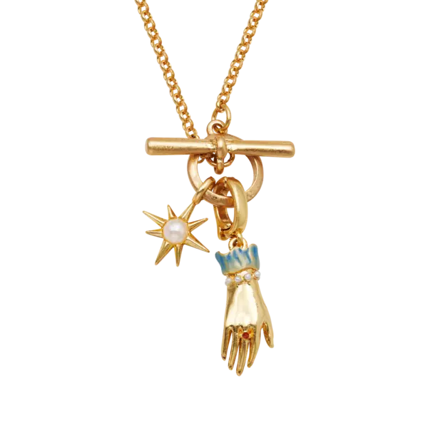 FABLE ENGLAND Palm Of Your Hand Pearl Toggle Necklace