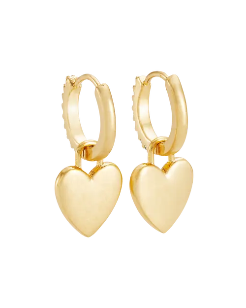 FABLE ENGLAND Talisman Eye & Heart Charm Huggie Earrings