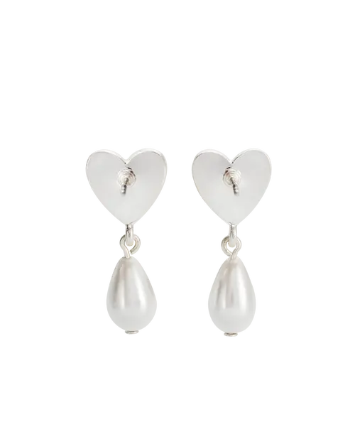 FABLE ENGLAND Niva Mistletoe & Pearl Earrings - Silver