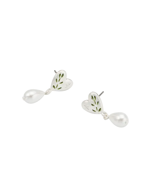 FABLE ENGLAND Niva Mistletoe & Pearl Earrings - Silver