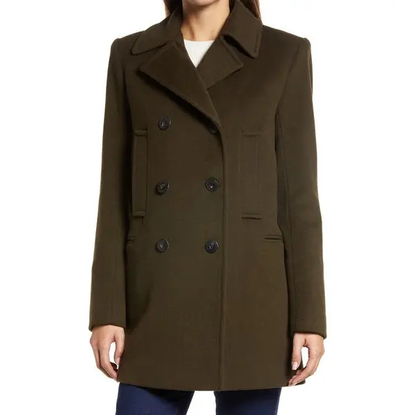 MYCRA PAC Fleurette Boyfriend Wool Double Breasted Peacoat