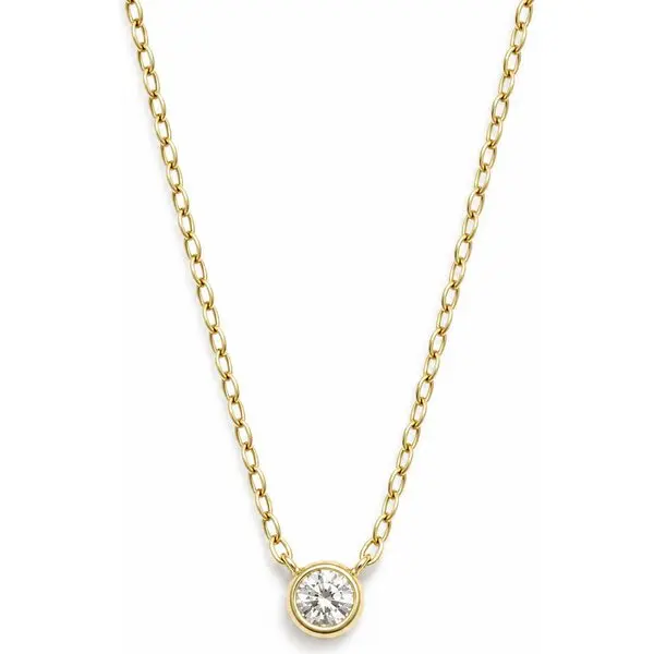 Argento Vivo Lab Grown Diamond Bezel Pendant Necklace