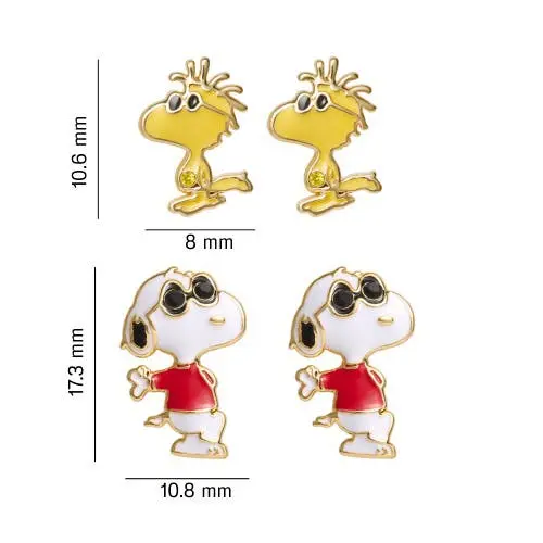 PEANUTS Woodstock And Snoopy Earrings 2 Pairs