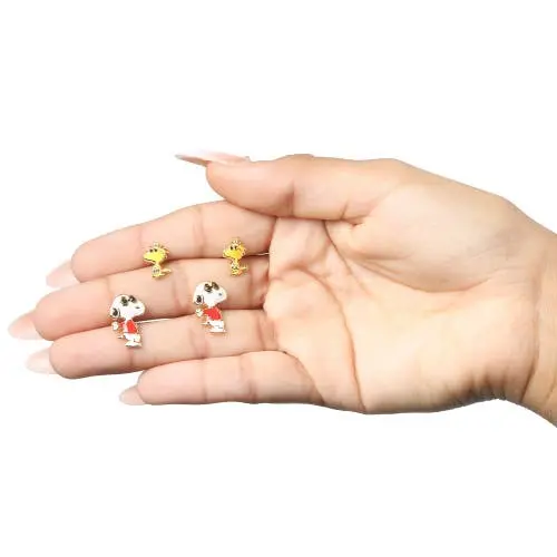 PEANUTS Woodstock And Snoopy Earrings 2 Pairs