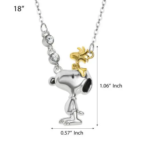 PEANUTS Woodstock And Snoopy Necklace Official License, Two-tone