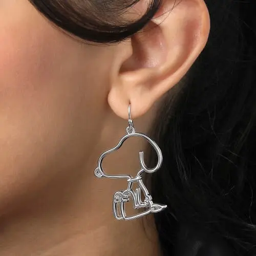 PEANUTS Snoopy Outline Dangle Earrings For Official License