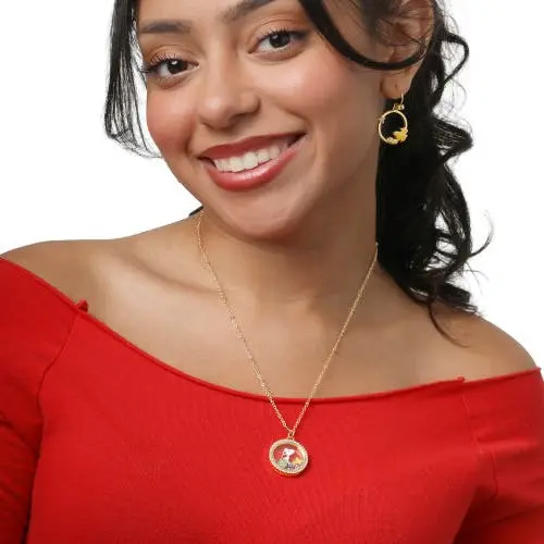 PEANUTS Woodstock And Snoopy Mismatch Dangle Hoop Earrings For - Gold