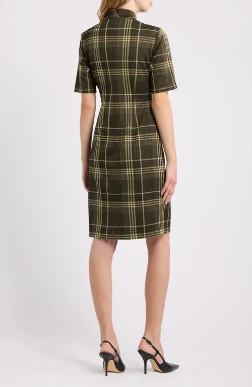 Anne Klein Mock Neck Midi Sheath Dress