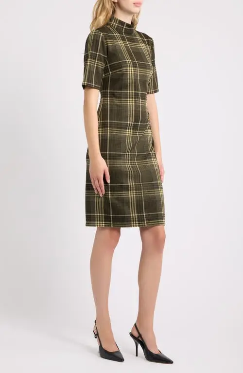 Anne Klein Mock Neck Midi Sheath Dress