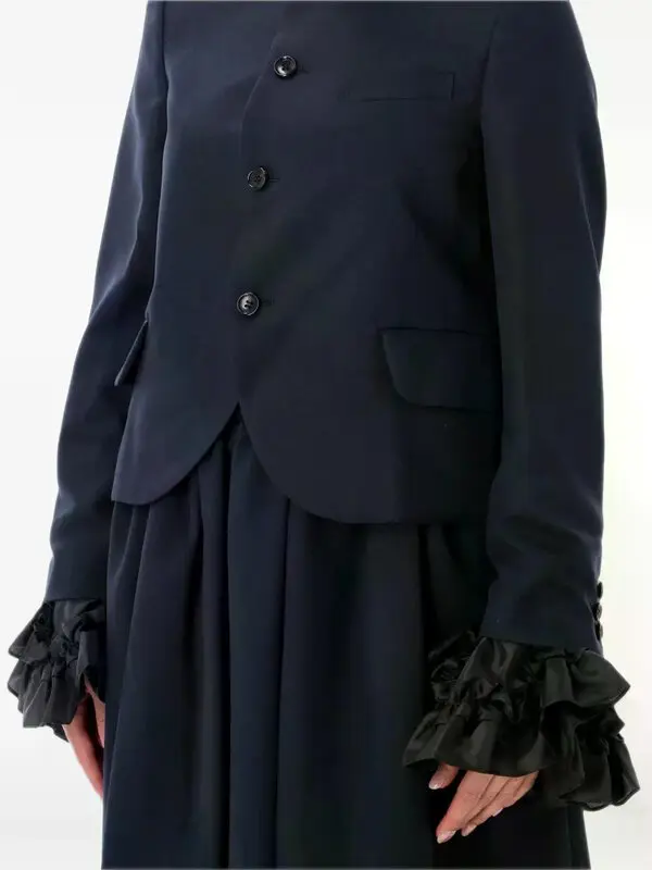 Comme Des Garçons Ruffled-cuff Peter Pan-collar Jacket