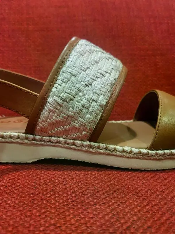 Hogan Raffia-panel Leather Sandals
