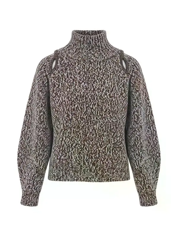 SESSUN Mannrey Cut-out Marl-knit Sweater - Brown