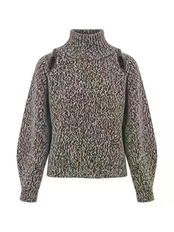 SESSUN Mannrey Cut-out Marl-knit Sweater - Brown