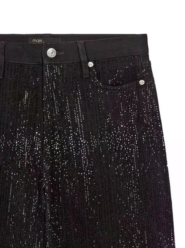 Maje Rhinestone-embellished Wide-leg Jeans