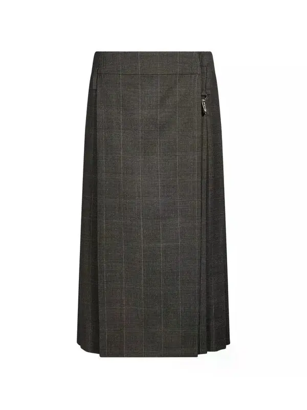 SIMONE ROCHA Prince Of Wales Check Pleated Midi Skirt
