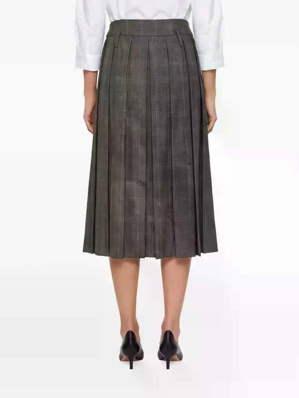 SIMONE ROCHA Prince Of Wales Check Pleated Midi Skirt