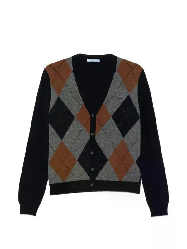 Prada Argyle Cashmere Cardigan