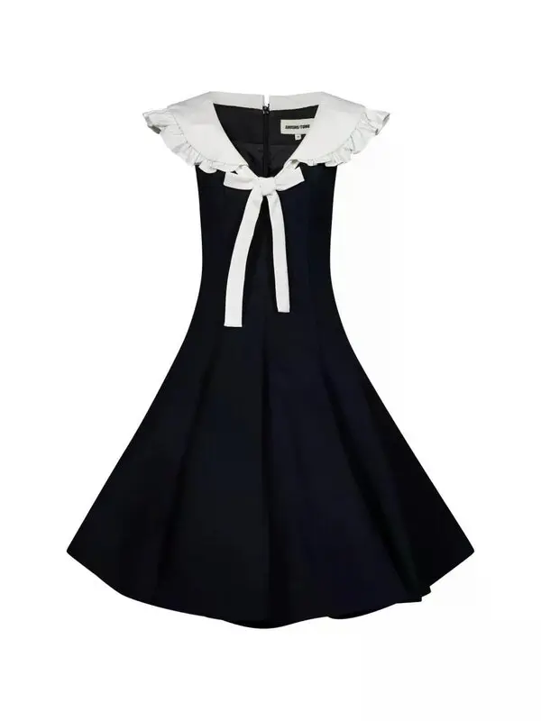 SHUSHU/TONG Ruffled Bow-detail Mini Dress - Blue